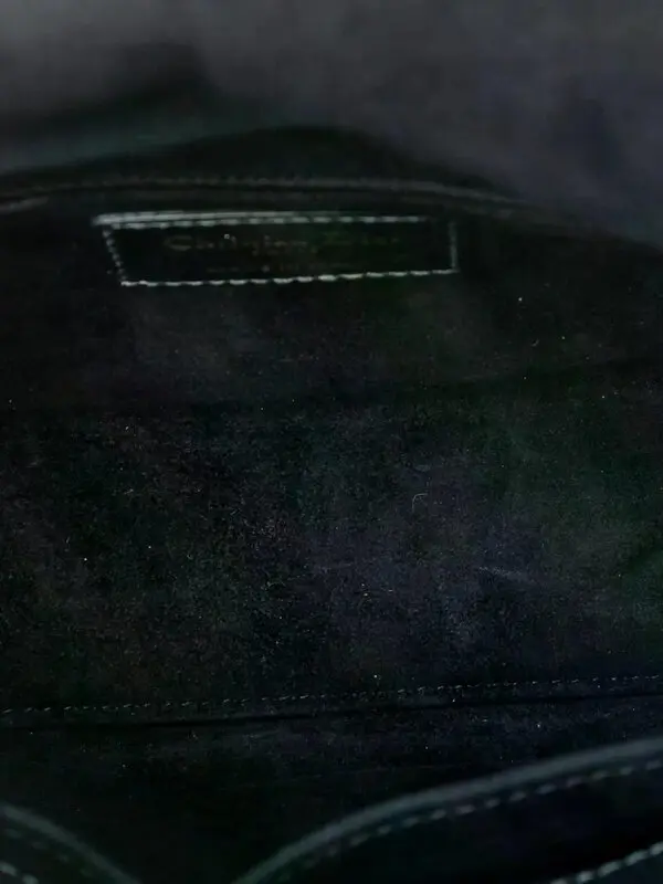 Dior 2019 Small Metallic Lambskin Cannage My Abcdior Lady Satchel - Grey