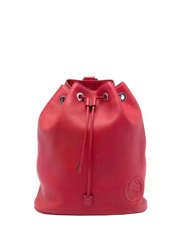 Gucci Small Pebbled Calfskin Soho Drawstring Backpack