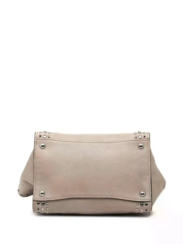 Prada Glace Calf Studded Twin Pocket Satchel - Neutrals