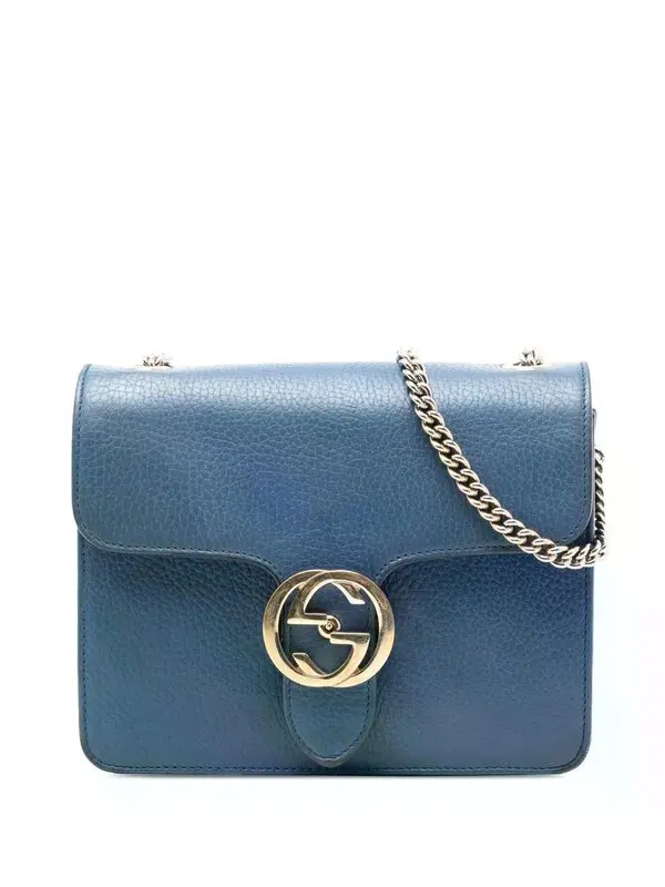 Gucci Calfskin Interlocking G Crossbody Bag - Blue