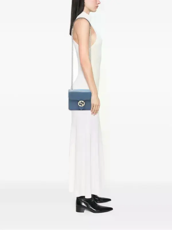 Gucci Calfskin Interlocking G Crossbody Bag - Blue