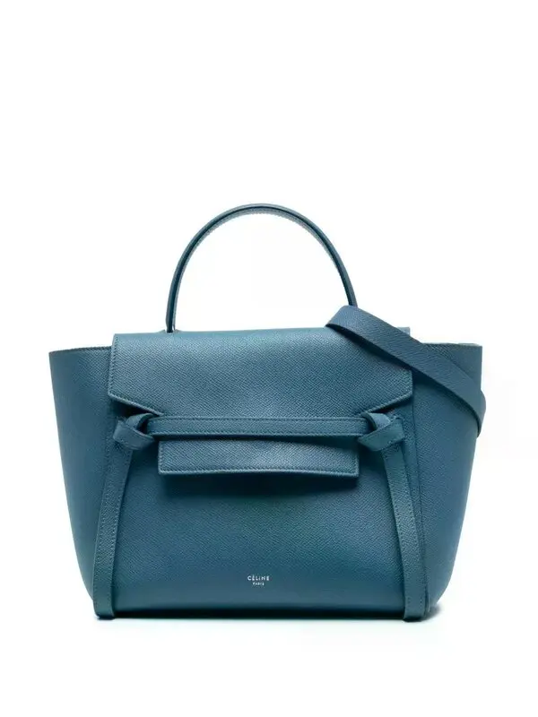 Celine 2017 Micro Grained Calfskin Belt Bag Satchel - Blue