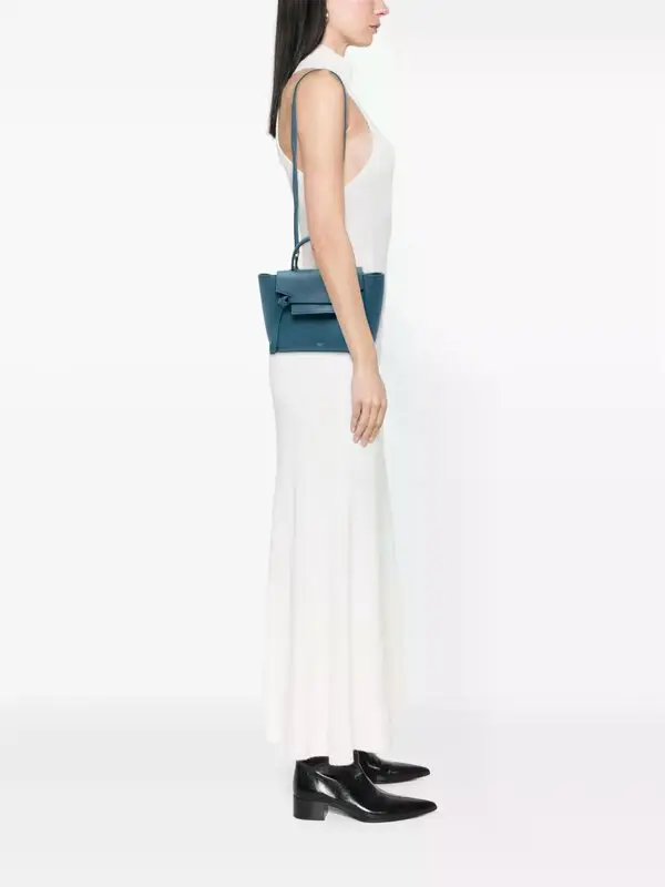 Celine 2017 Micro Grained Calfskin Belt Bag Satchel - Blue
