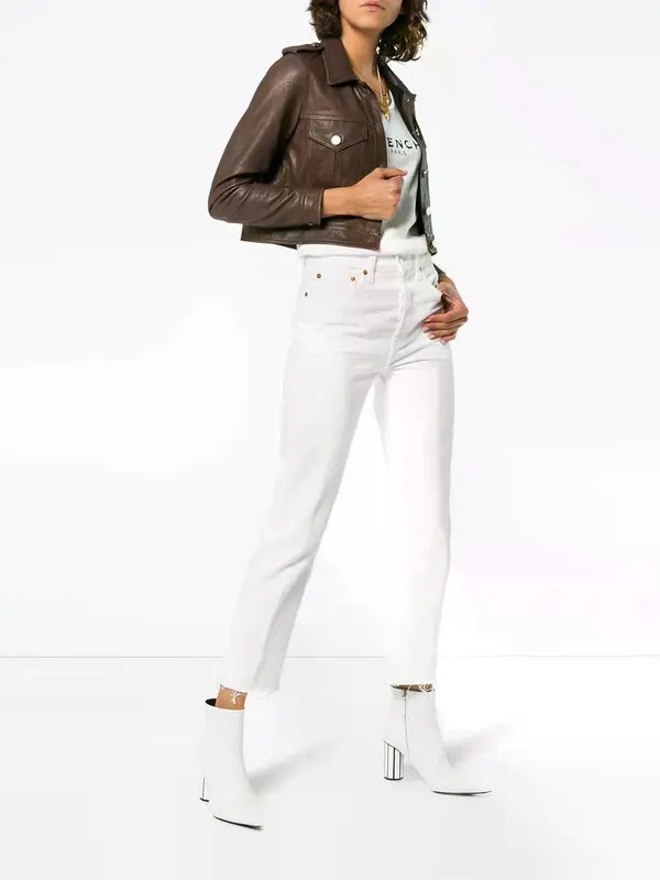 SKIIM Leather Cropped Jacket