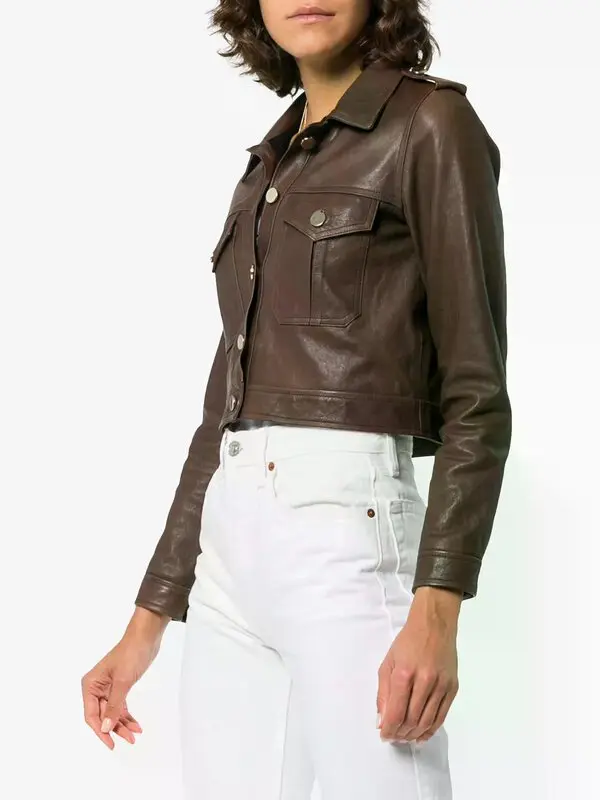 SKIIM Leather Cropped Jacket