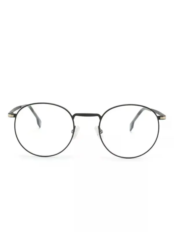 BOSS Round-frame Metal Eyeglasses - Black