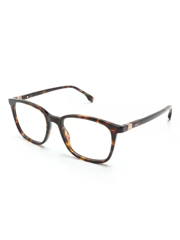 BOSS Tortoiseshell Square-frame Eyeglasses