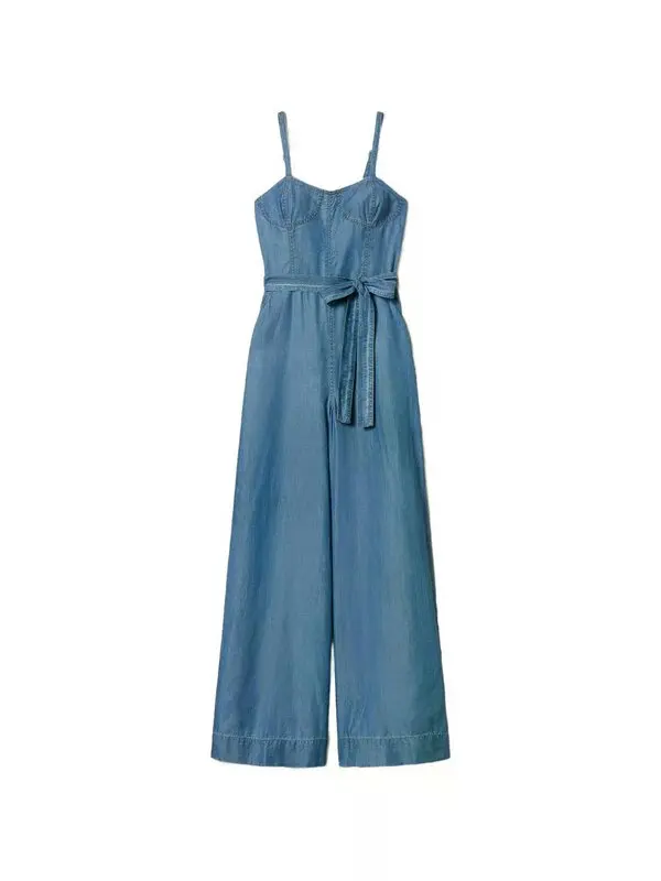 TWINSET Wide-leg Belted Jumpsuit - Blue