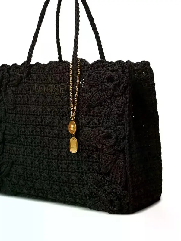 TWINSET Floral Appliqué Tote Bag