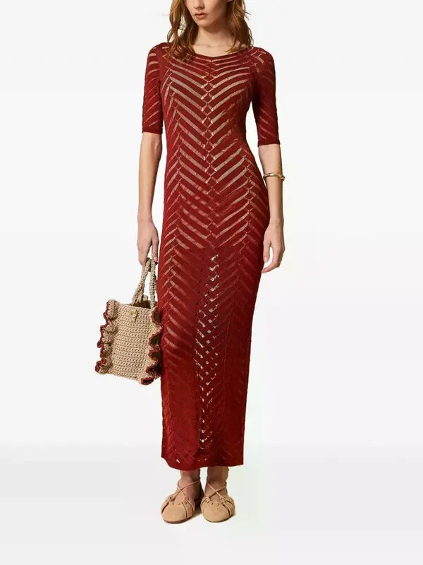 TWINSET Long Chevron Knitted Dress