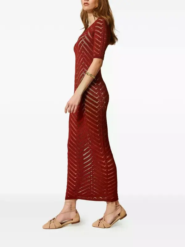 TWINSET Long Chevron Knitted Dress