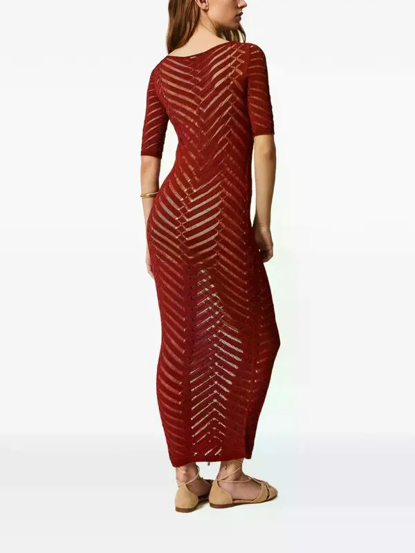 TWINSET Long Chevron Knitted Dress