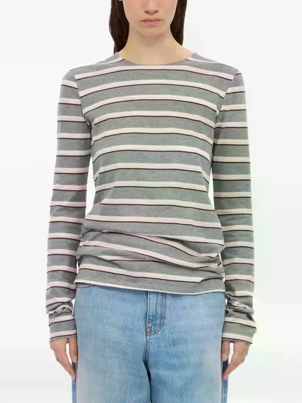 MSGM Striped Long-sleeve Top