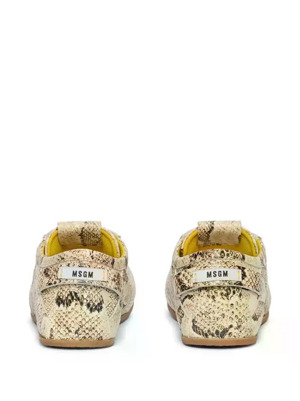 MSGM Snakeskin Lace-up Sneakers