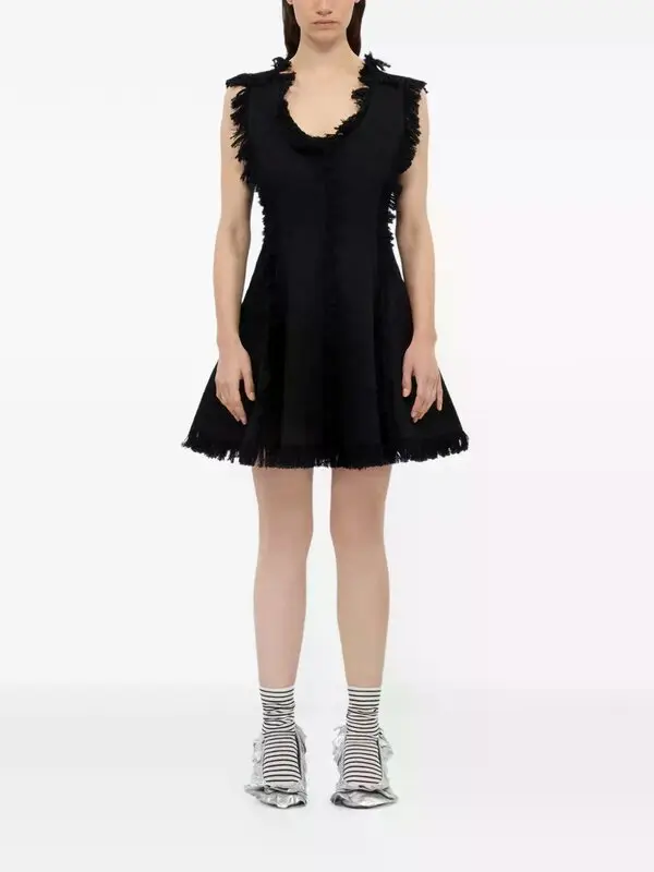 MSGM Fringed A-line Mini Dress