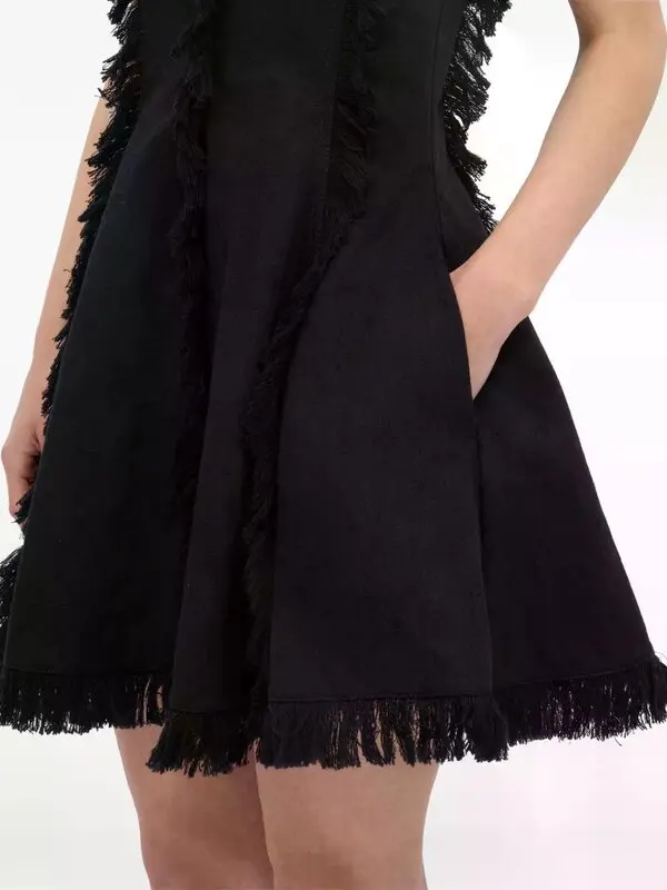 MSGM Fringed A-line Mini Dress