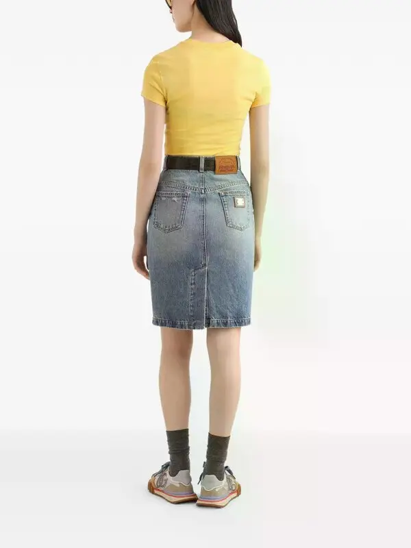 Dolce & Gabbana Distressed Denim Mini Skirt