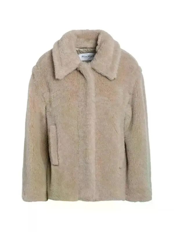 Max Mara Shawl-collar Faux Fur Coat - Neutrals