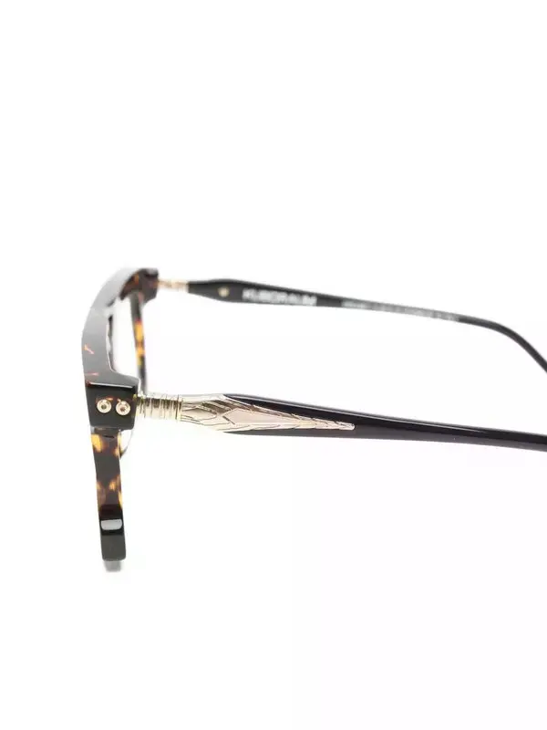 KUBORAUM Patterned Geometric Frame Glasses - Brown