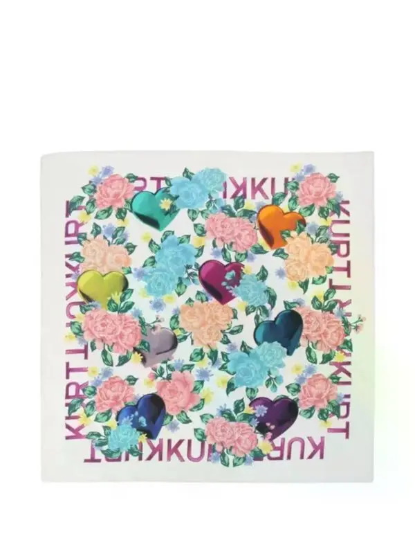 Kurt Geiger Floral-patterned Bandana Scarf - Neutrals