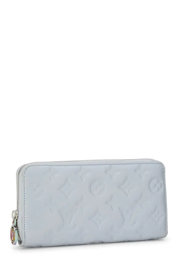 LOUIS VUITTON Monogram Embossed Zippy Continental - Blue