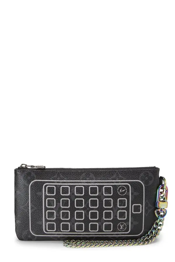 LOUIS VUITTON Fragment X Flash Monogram Eclipse Phone Pouch - Black