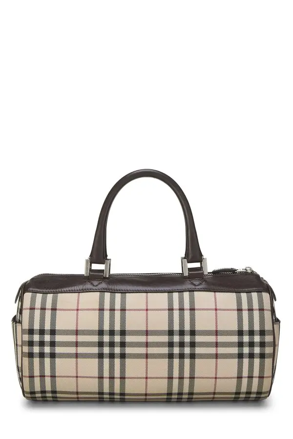 Burberry House Check Roll Handbag - Brown