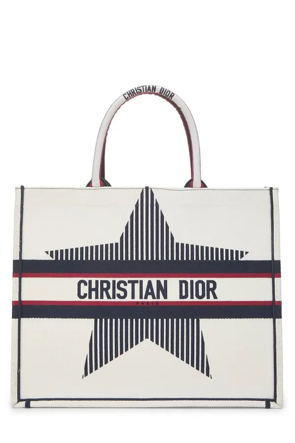 Dior Alps Star Book Tote - White