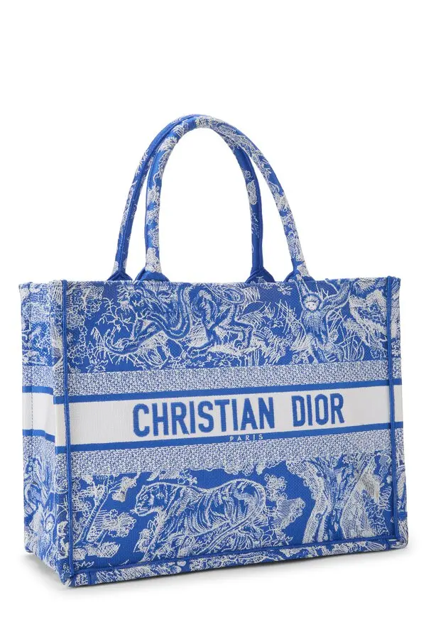 Dior Embroidered Book Tote - Blue