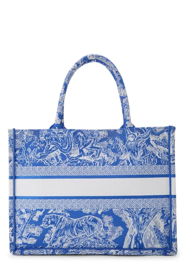 Dior Embroidered Book Tote - Blue