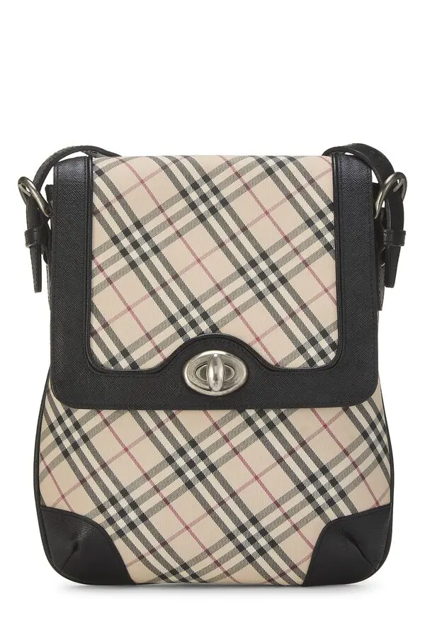 Burberry House Check Jacquard Turnlock Crossbody - Black