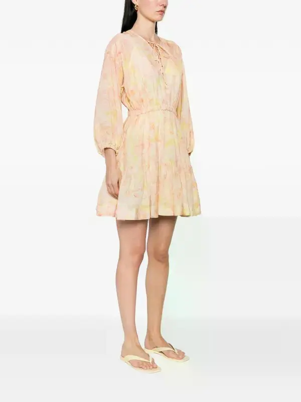 Sandro Provenza" Floral V-neck Mini Dress - Pink