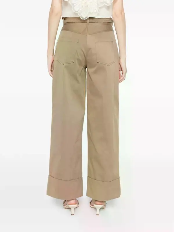 Sandro Wide-leg Pleated Trousers With Buckled Belt