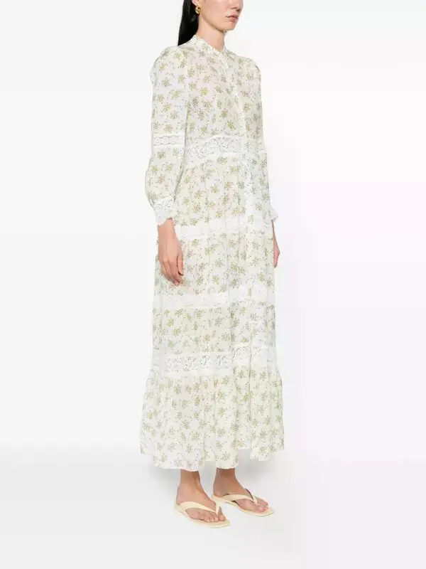 sandro lace trim maxi dress Sandro V-Neck Lace-Trim Satin Maxi Dress in White