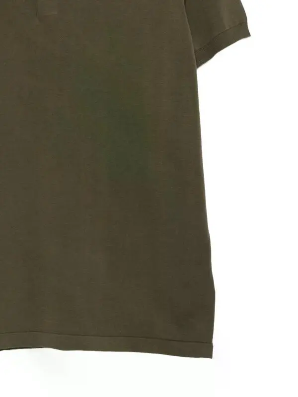 Aspesi Contrast-collar Knit Polo Shirt - Green