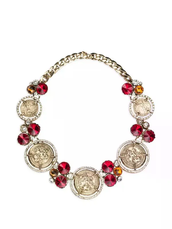 THOT GIOIELLI Coin Embellished Necklace - Gold