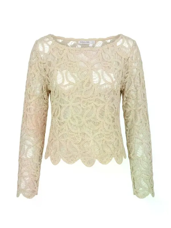 Patrizia Pepe Crochet Scalloped Top