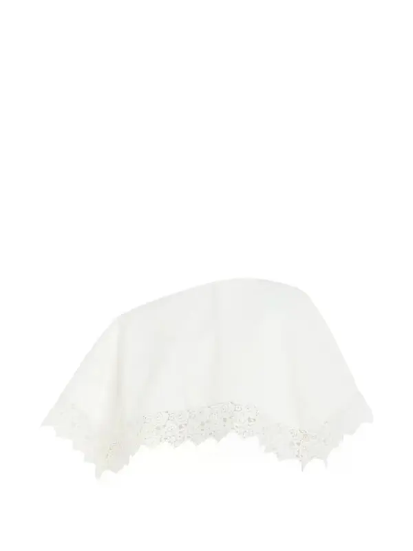A.W.A.K.E. Mode Lace-trim Asymmetric Blouse - White