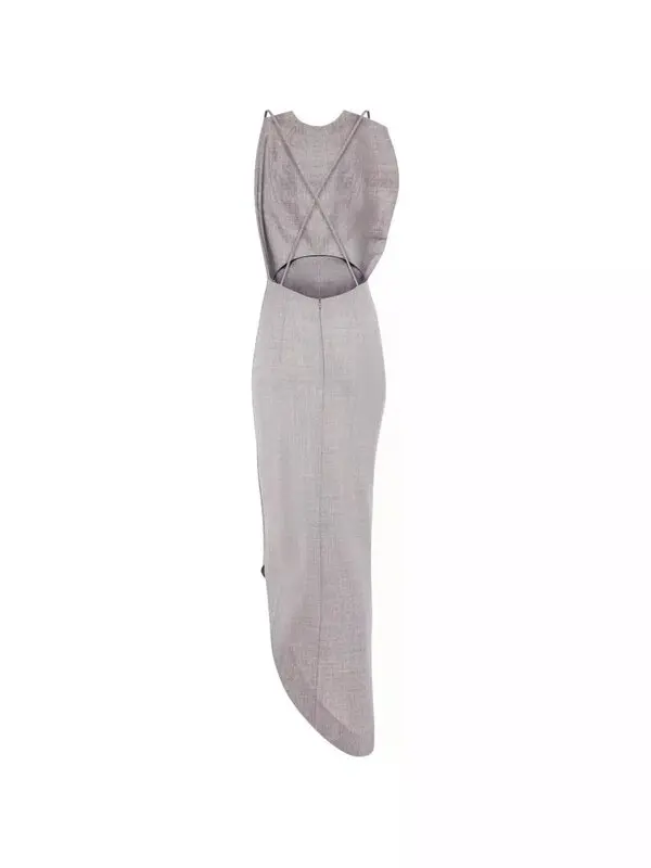 A.W.A.K.E. Mode Draped-detail Asymmetric Midi Dress