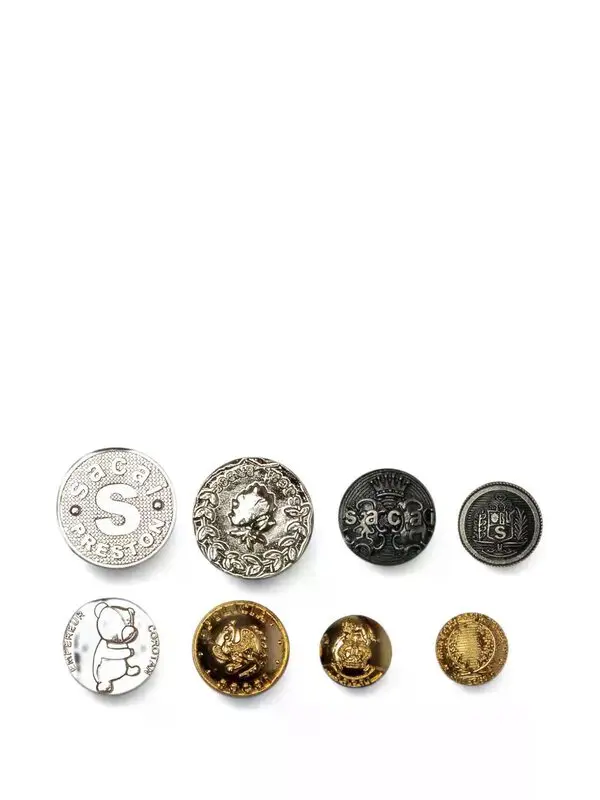 Sacai Engraved Pins - Gold