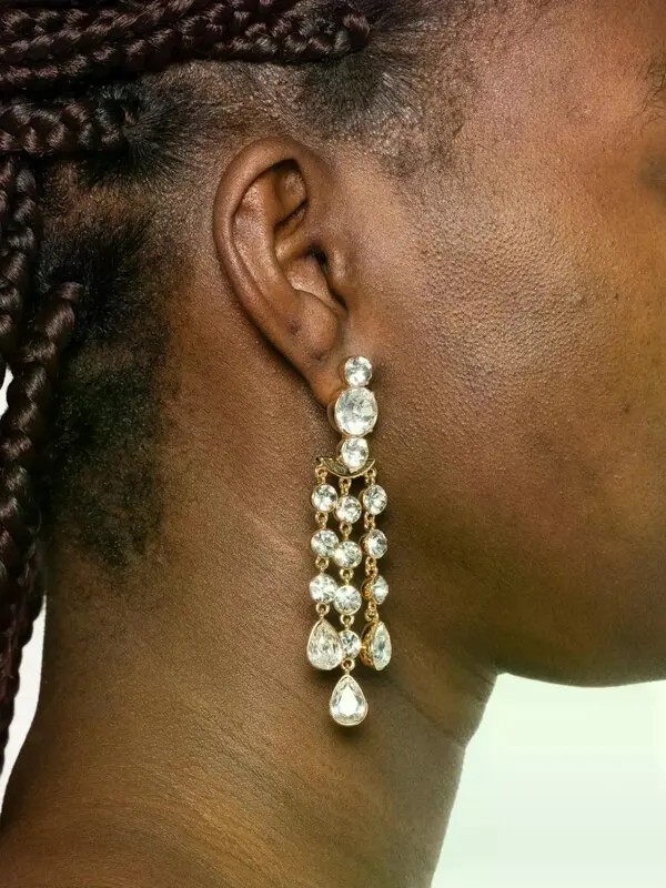 SELF-PORTRAIT Crystal Teardrop Earrings