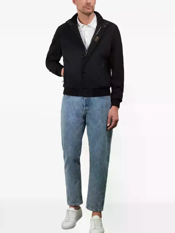MOORER Fidani-jkr Buttoned Bomber Jacket - Black