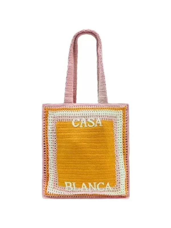 Casablanca Logo-embroidered Shoulder Bag - Orange