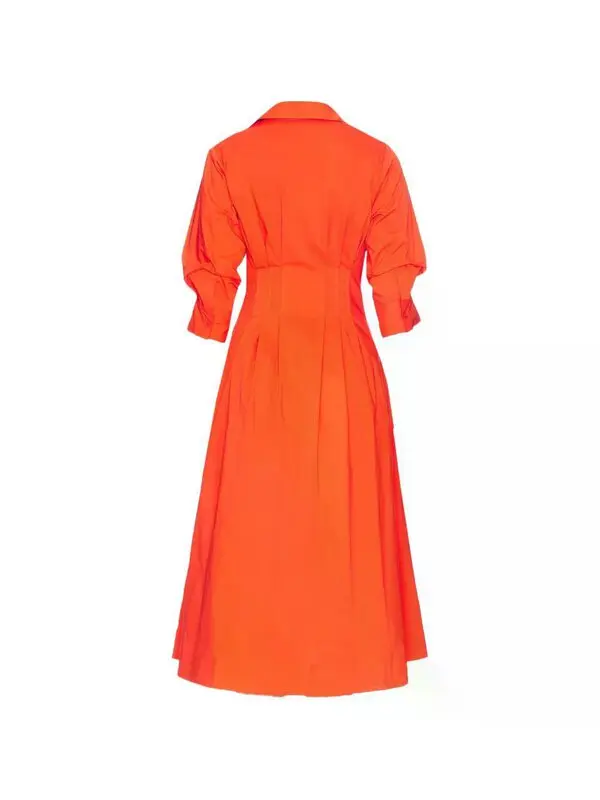Simkhai Jazz Pintuck Midi Shirt Dress - Red