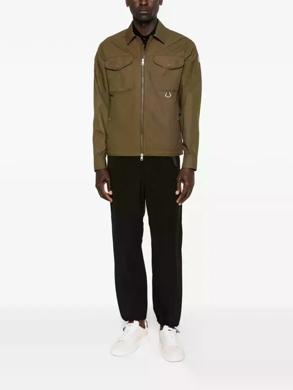 Moncler Zip-up Jacket With Flap Pockets - Brown