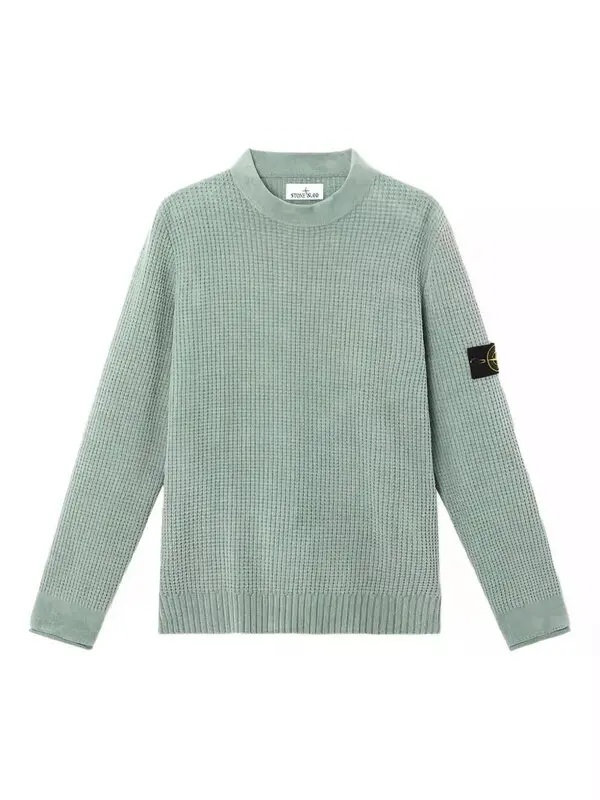 Stone Island Waffle-knit Cotton Sweater - Green