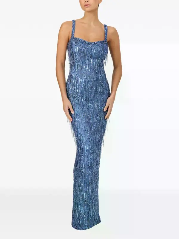 Jenny Packham Fleur Bead-embellished Gown - Blue