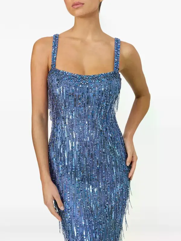 Jenny Packham Fleur Bead-embellished Gown - Blue