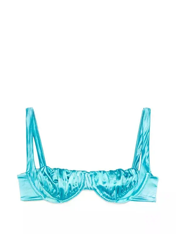 ISA BOULDER Scrunch Bikini Top - Blue