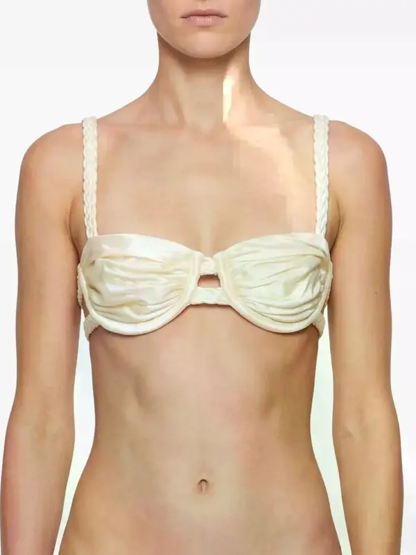 ISA BOULDER Weave Strap Bikini Top - Yellow